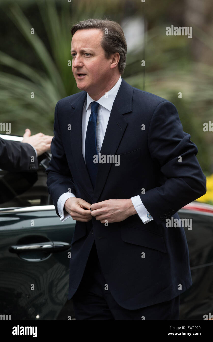 David Cameron in Downing Street on the day of the election campaign ...