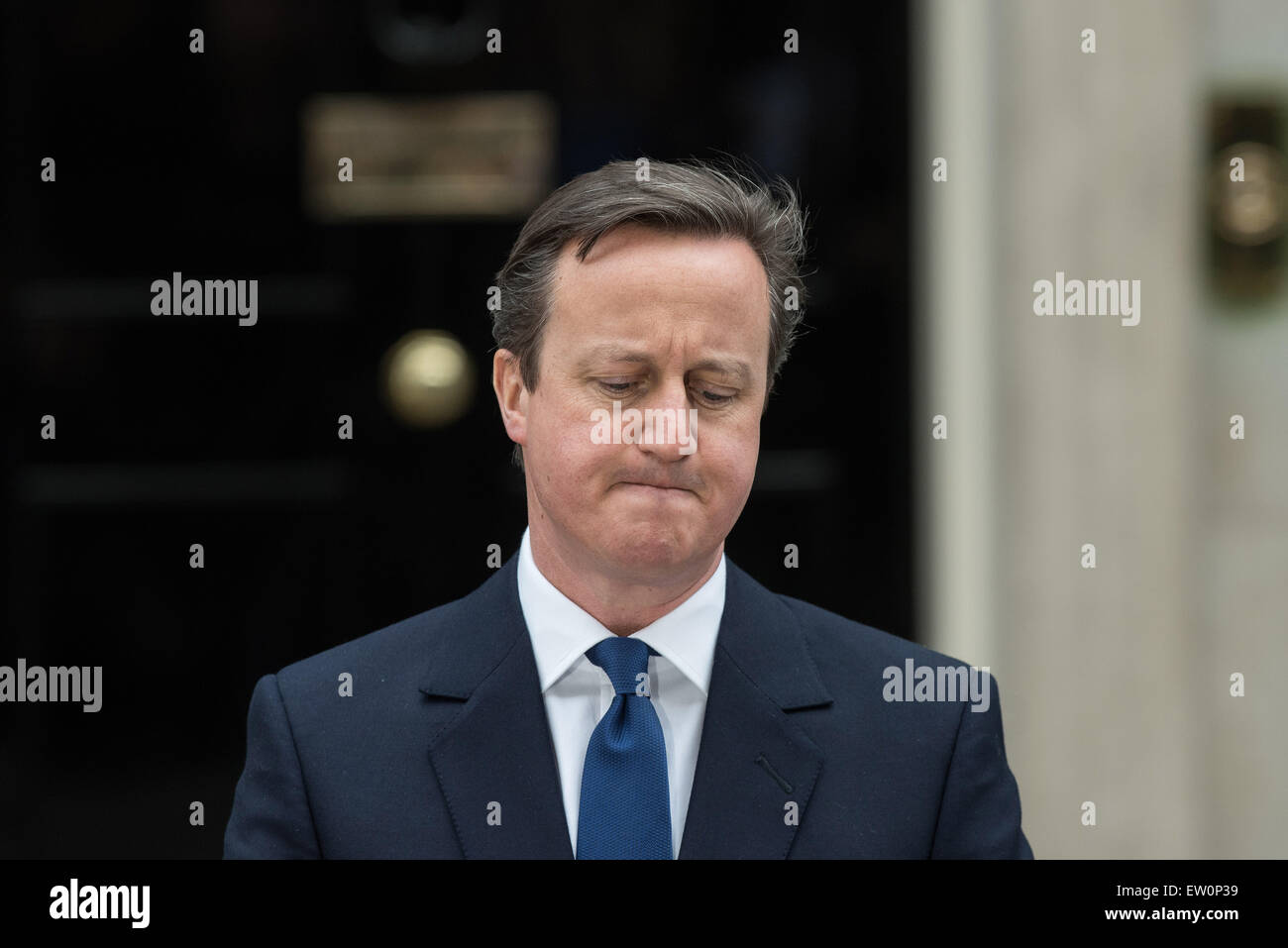 David Cameron in Downing Street on the day of the election campaign ...
