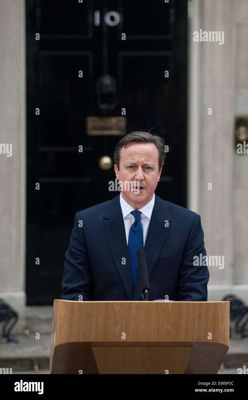 David Cameron in Downing Street on the day of the election campaign ...