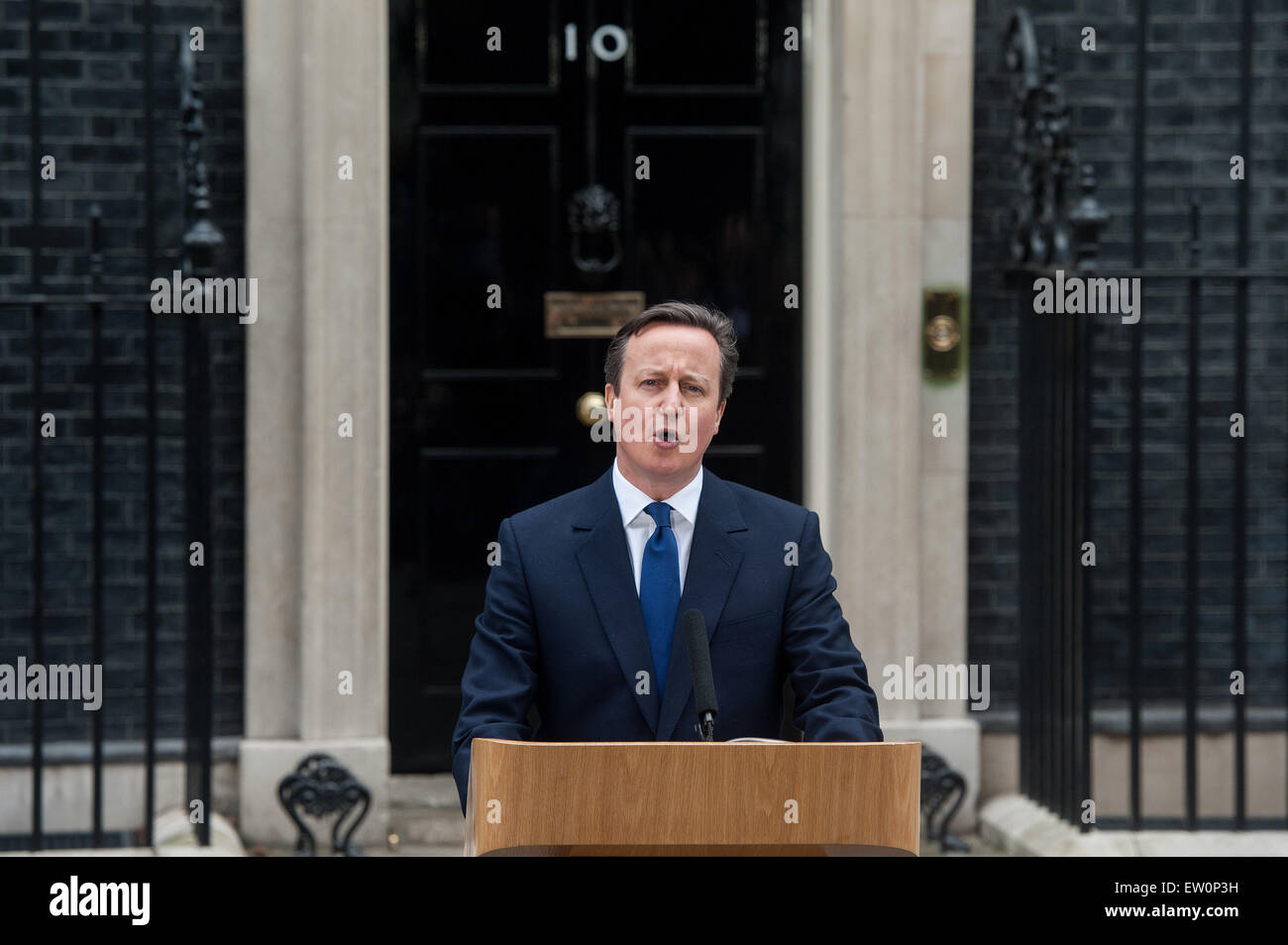David Cameron in Downing Street on the day of the election campaign ...