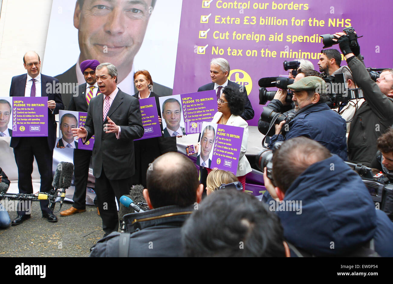 Nigel Farage MEP unveils UKIP's five election pledges in Westminster ...
