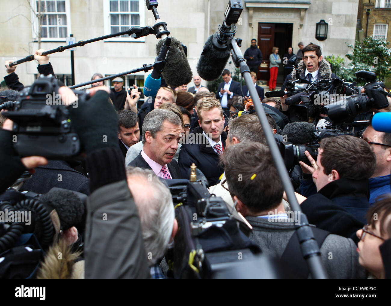 Nigel Farage MEP unveils UKIP's five election pledges in Westminster ...