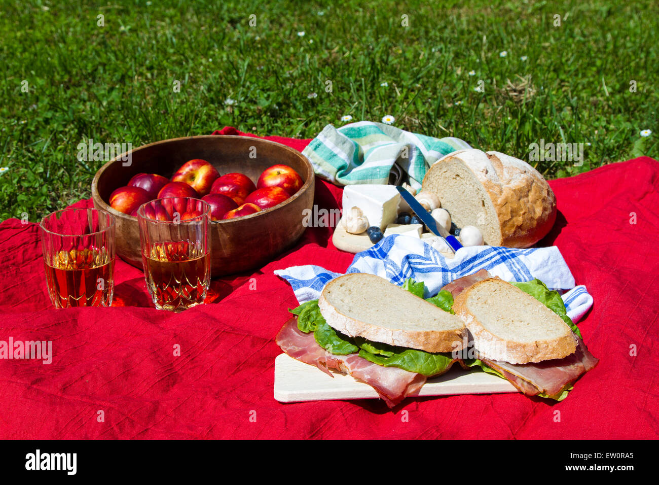 Picnic in the nature in a sunny day Stock Photo - Alamy