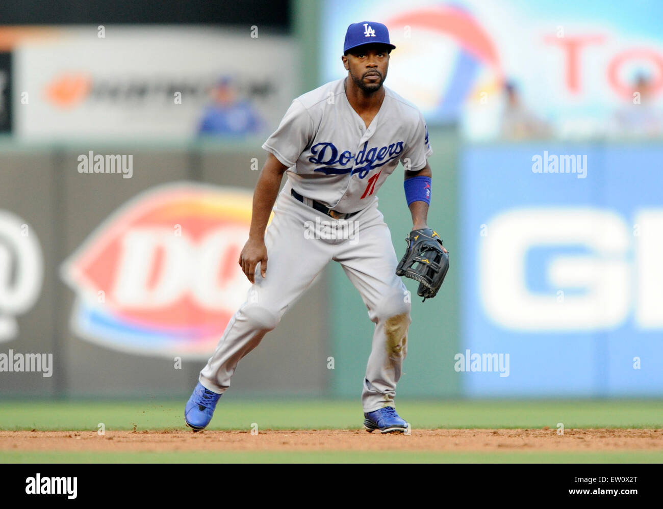 JUN 15, 2015: Los Angeles Dodgers shortstop Jimmy Rollins #11 during an ...
