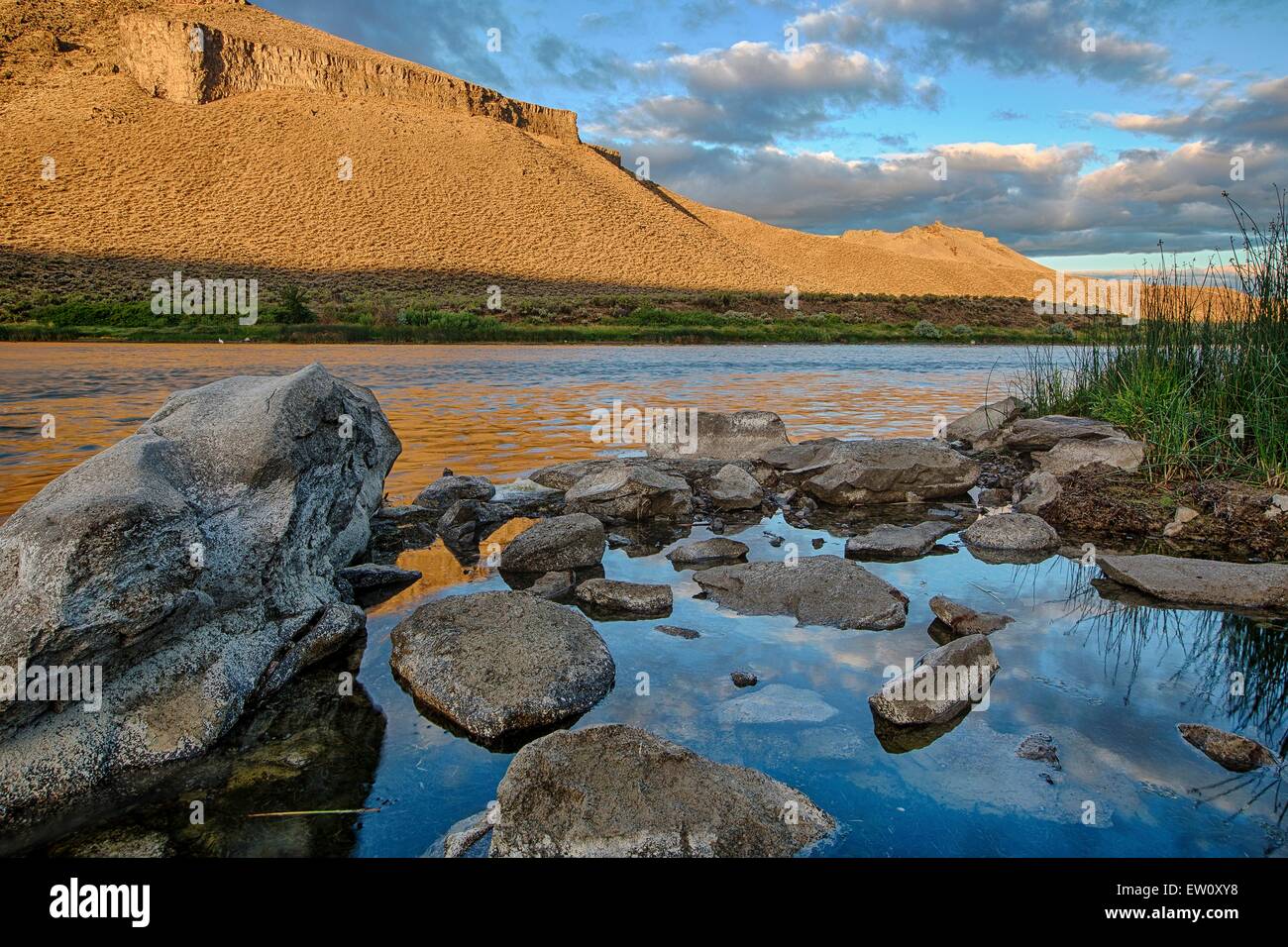 A quiet section of the Snake River in the Morley Nelson Snake River ...
