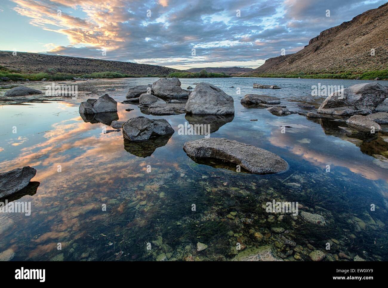 A quiet section of the Snake River in the Morley Nelson Snake River ...