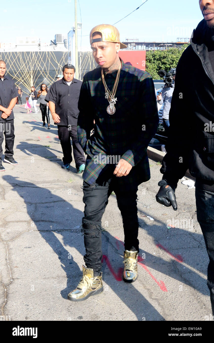 Rapper Tyga out and about with his boys in West Hollywood and shopping ...