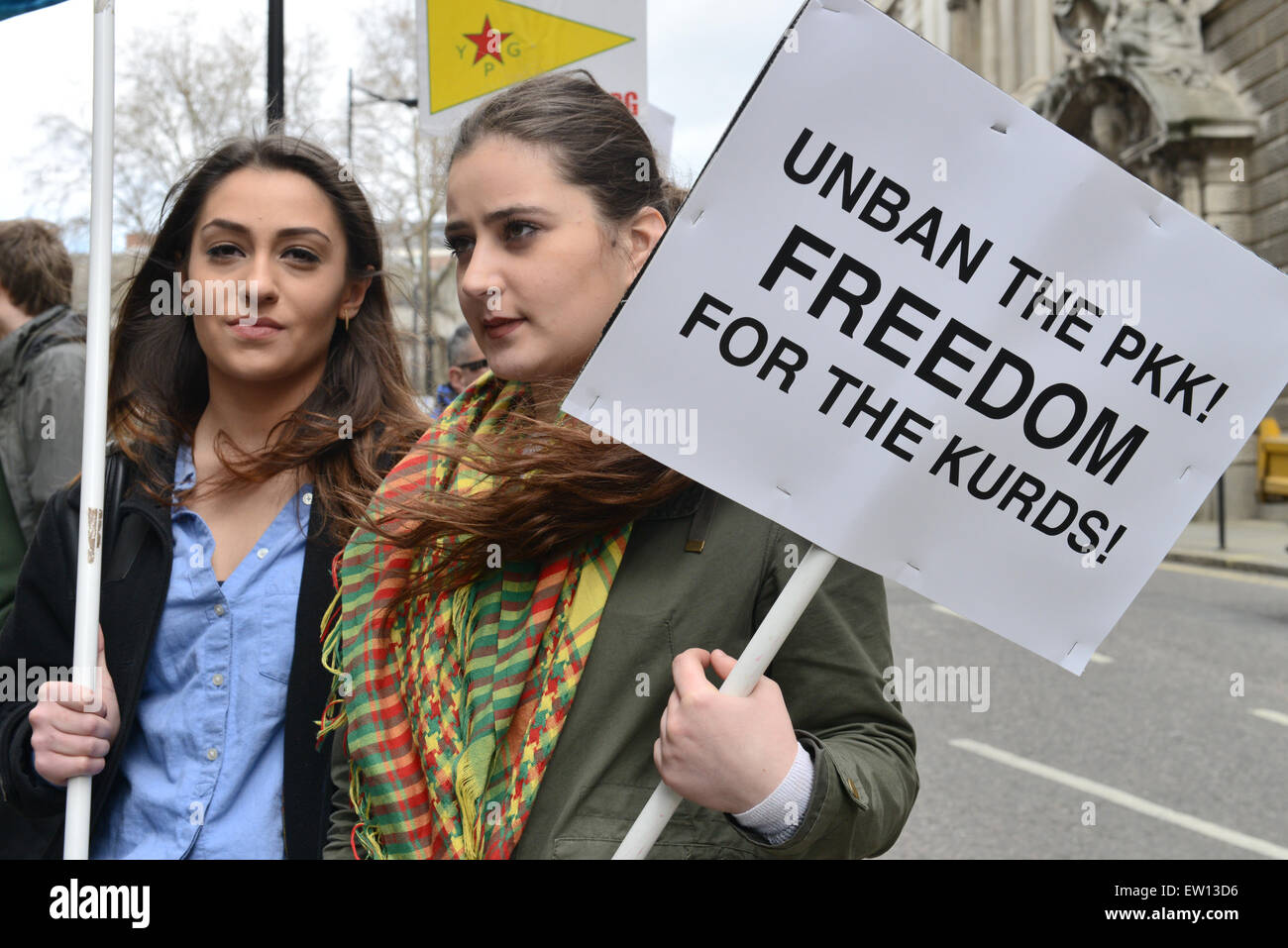 Supporters of Silhan Ozcelik hold a protest outside the Old Bailey ...