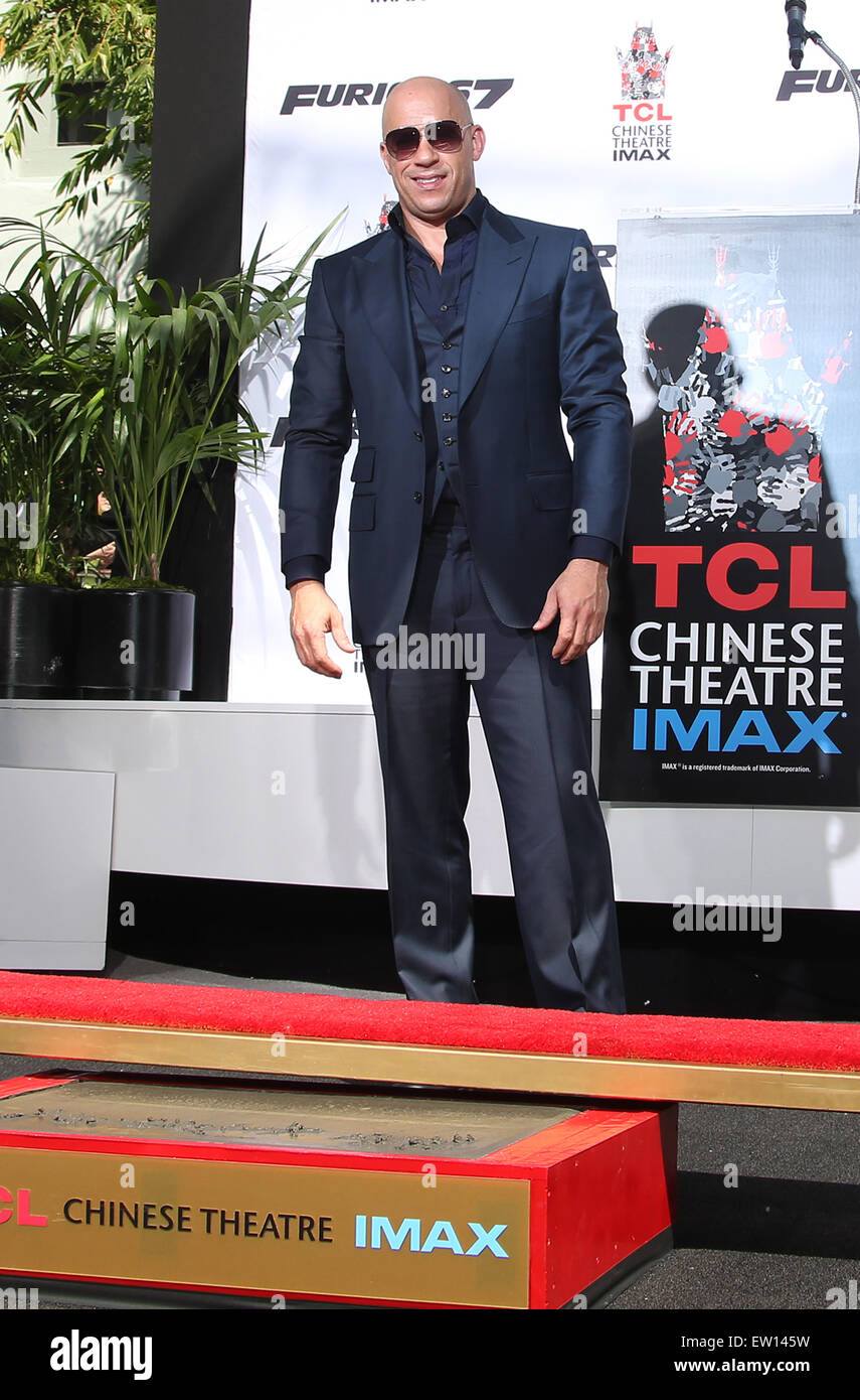 Vin Diesel's hand-print and foot-print ceremony Featuring: VIN DIESEL ...