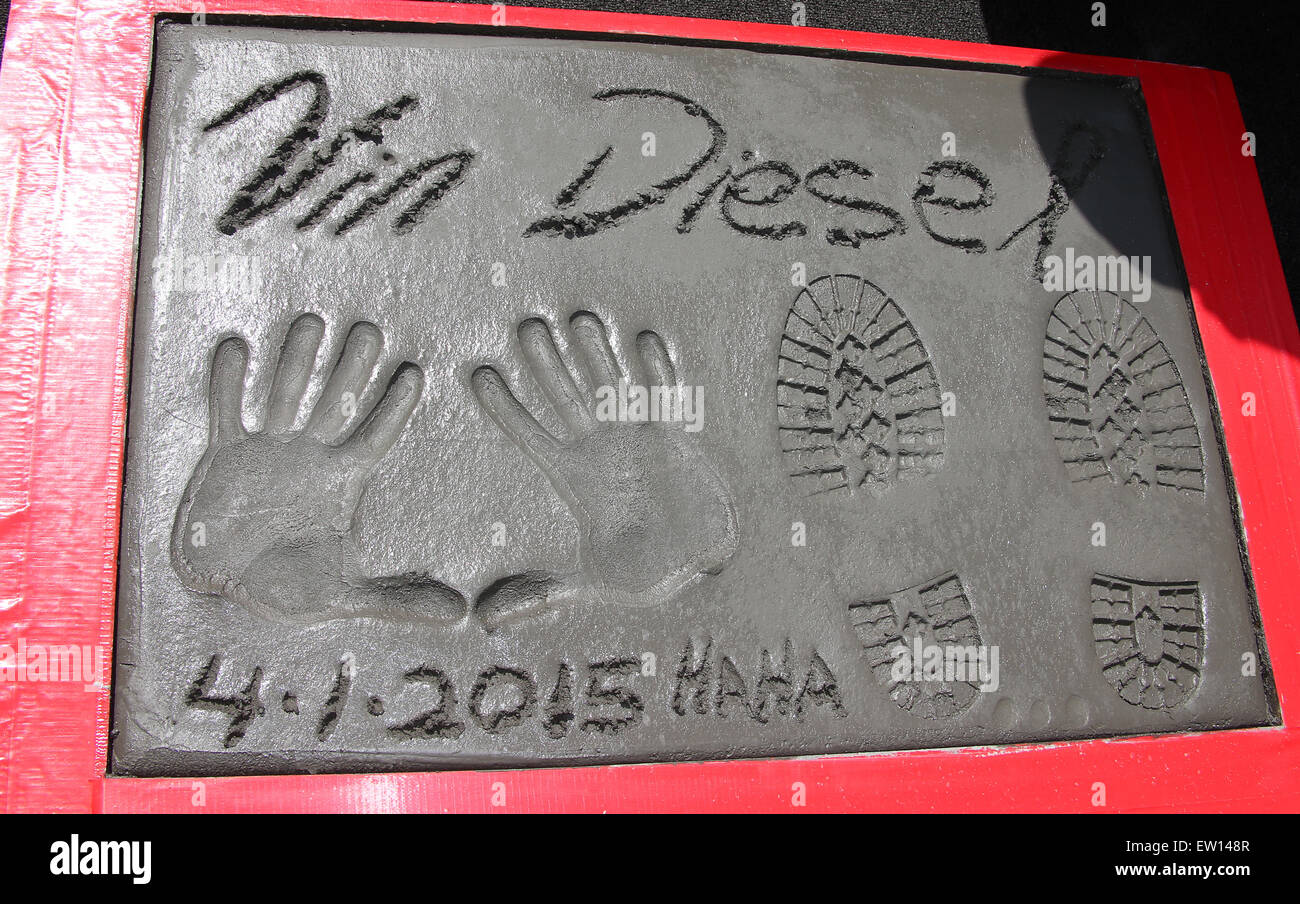 Vin Diesel's hand-print and foot-print ceremony Featuring: Atmosphere ...
