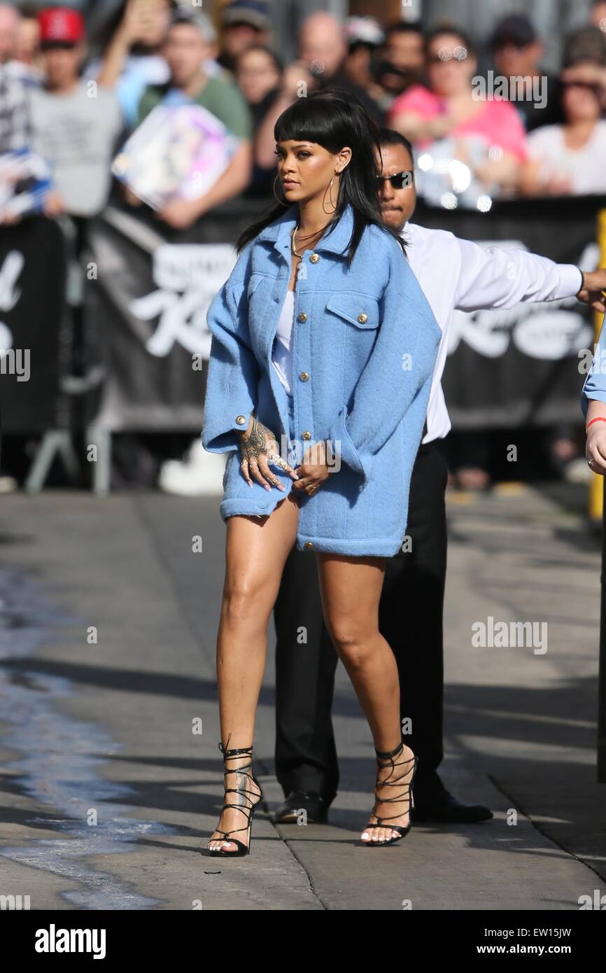 Rhianna seen arriving at ABC studios for Jimmy Kimmel Live Featuring ...