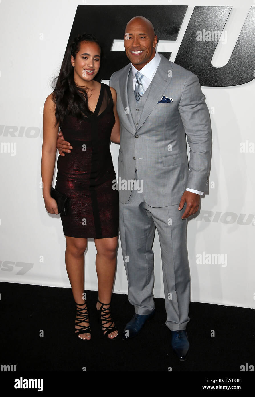FURIOUS 7 World Premiere Featuring: Dwayne Johnson, Simone Johnson ...
