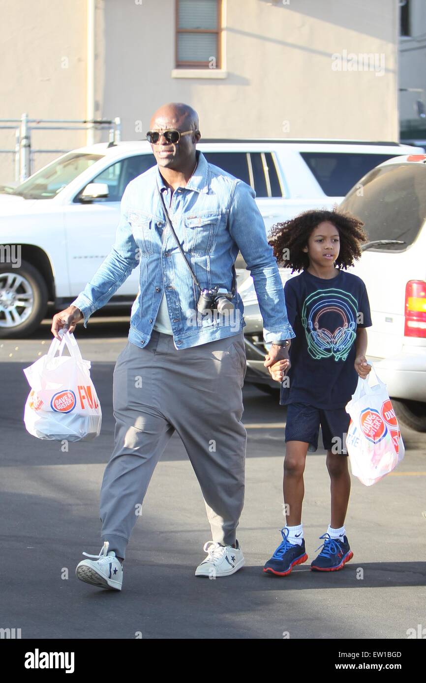 Seal Samuel seen with sons Johan and Henry after a visit to Dave a ...
