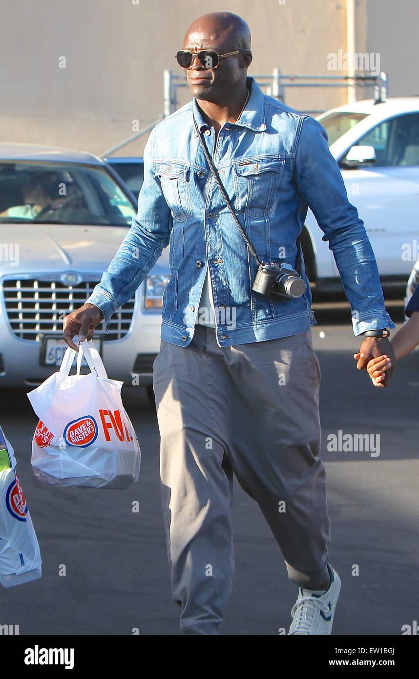 Seal Samuel seen with sons Johan and Henry after a visit to Dave a ...