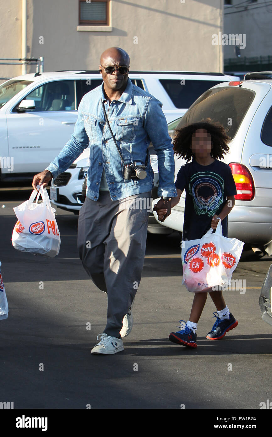 Seal Samuel seen with sons Johan and Henry after a visit to Dave a ...