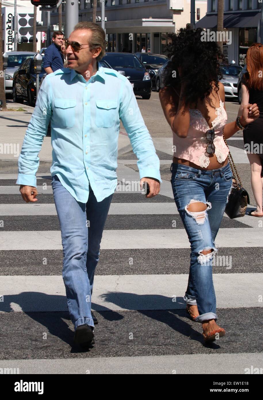 V. Stiviano and a male companion out and about in Beverly Hills ...
