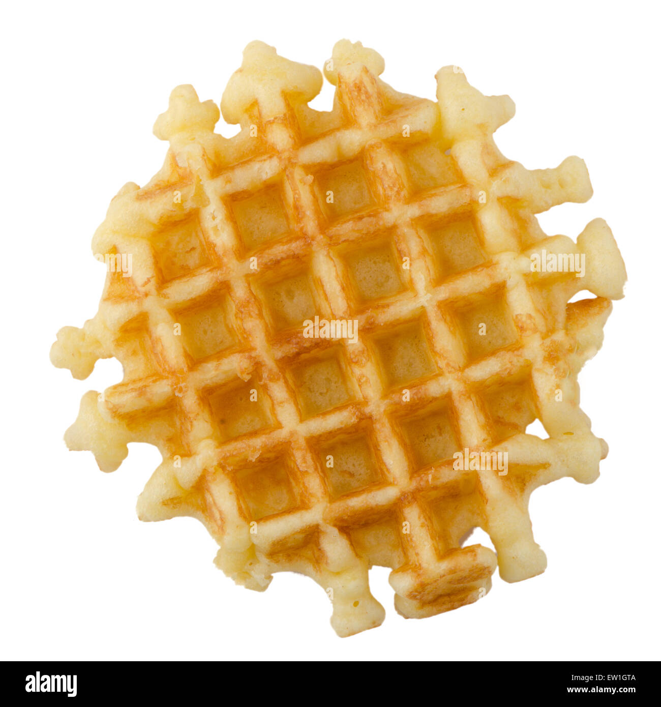 Crisp waffle isolated on white background Stock Photo - Alamy