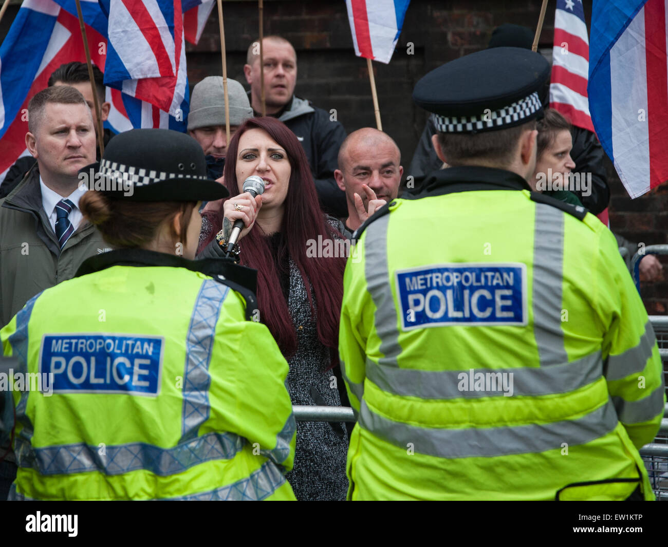 Paul Golding, leader, and Jayda Fransen, the deputy leader of Britain ...