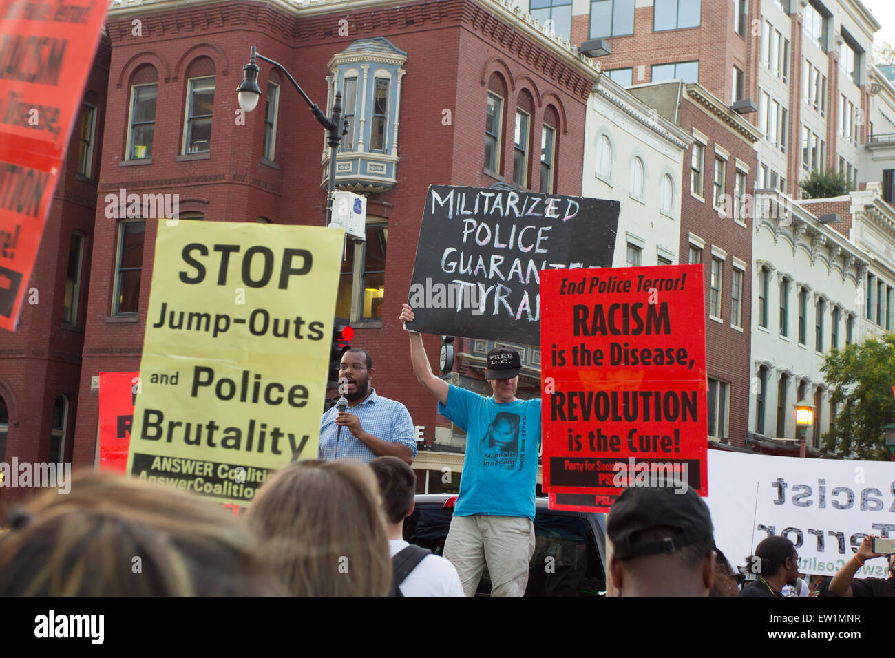 African american police with protestors hi-res stock photography and ...
