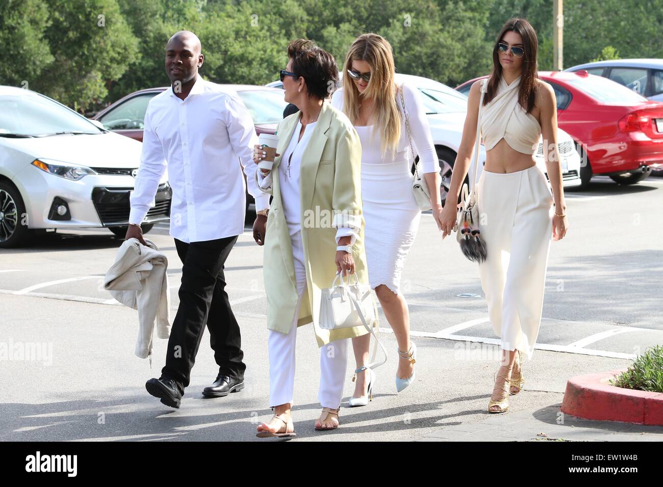 The extended Kardashian-Jenner family attend church in Woodland Hills ...