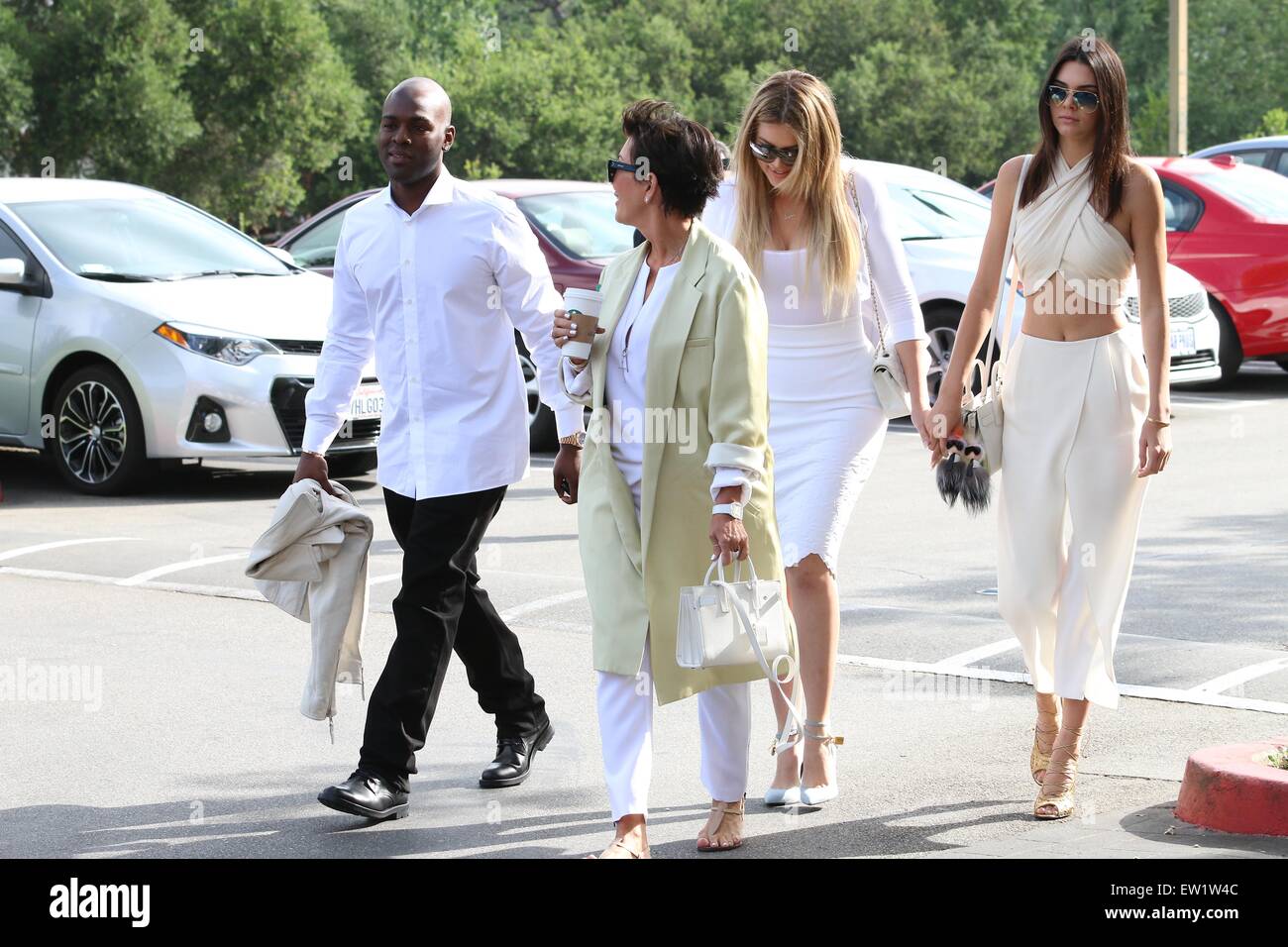The extended Kardashian-Jenner family attend church in Woodland Hills ...