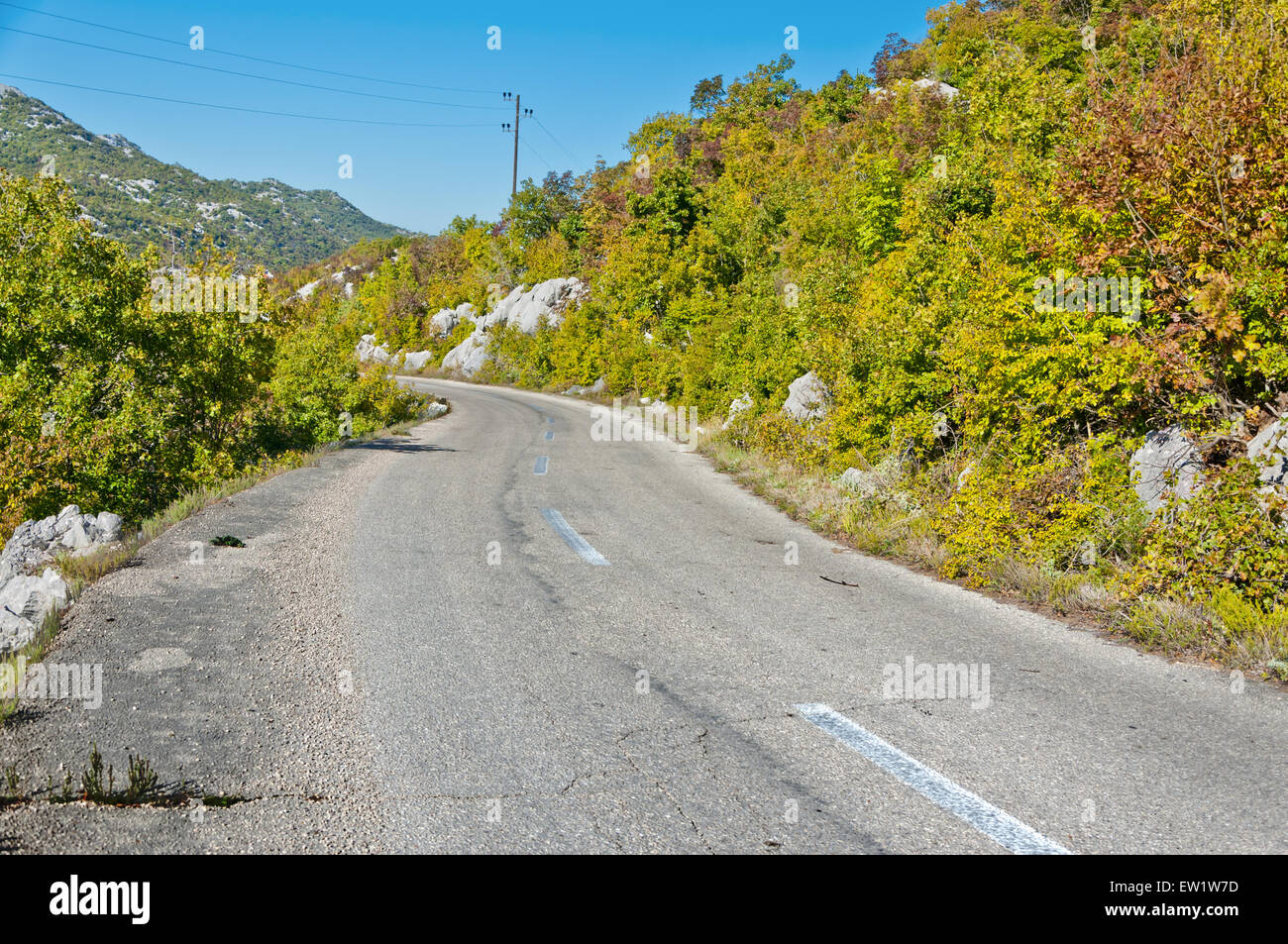 the road through the mountain mosor arround the village kotlenice ...