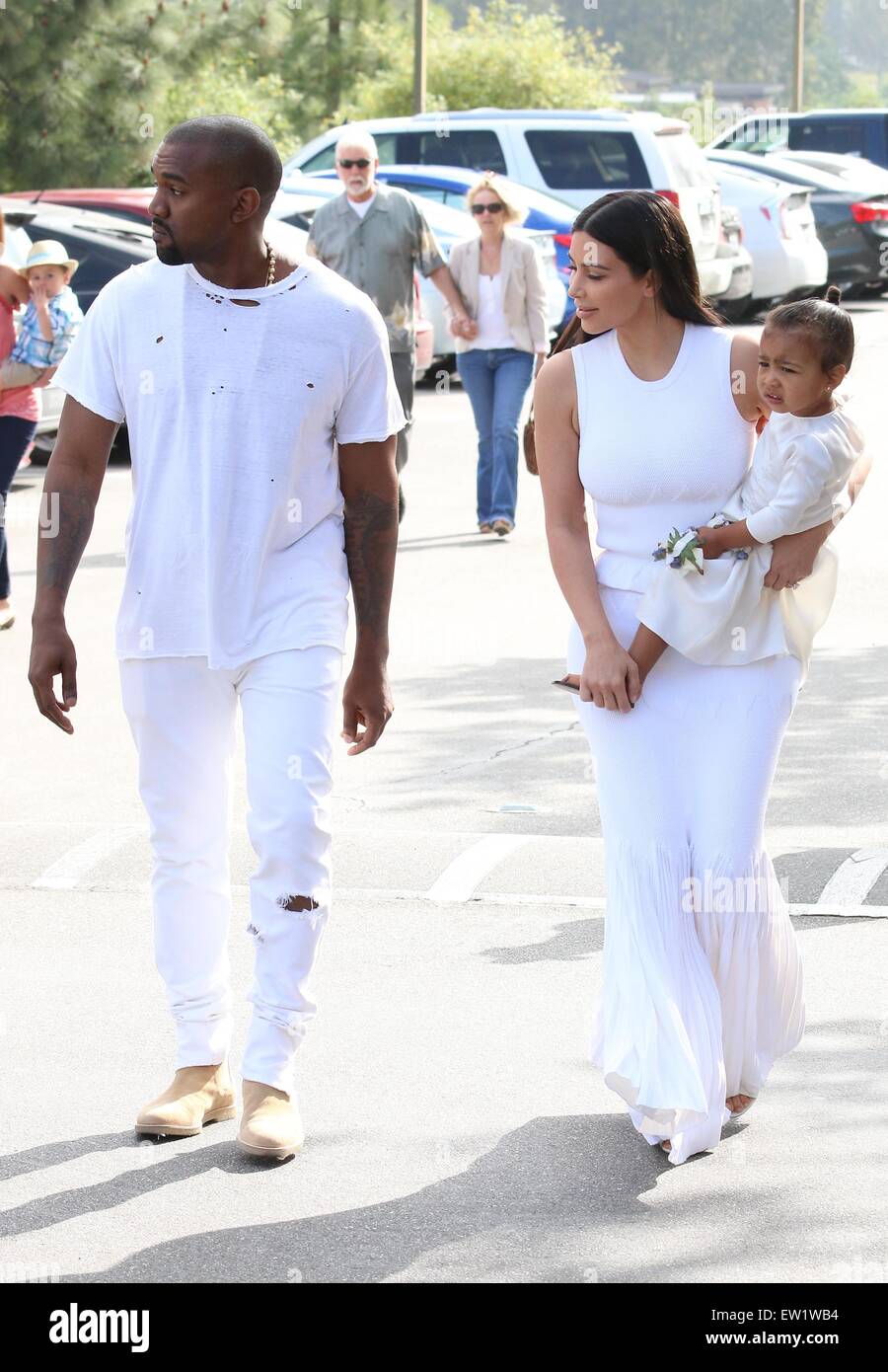 The extended Kardashian-Jenner family attend church in Woodland Hills ...