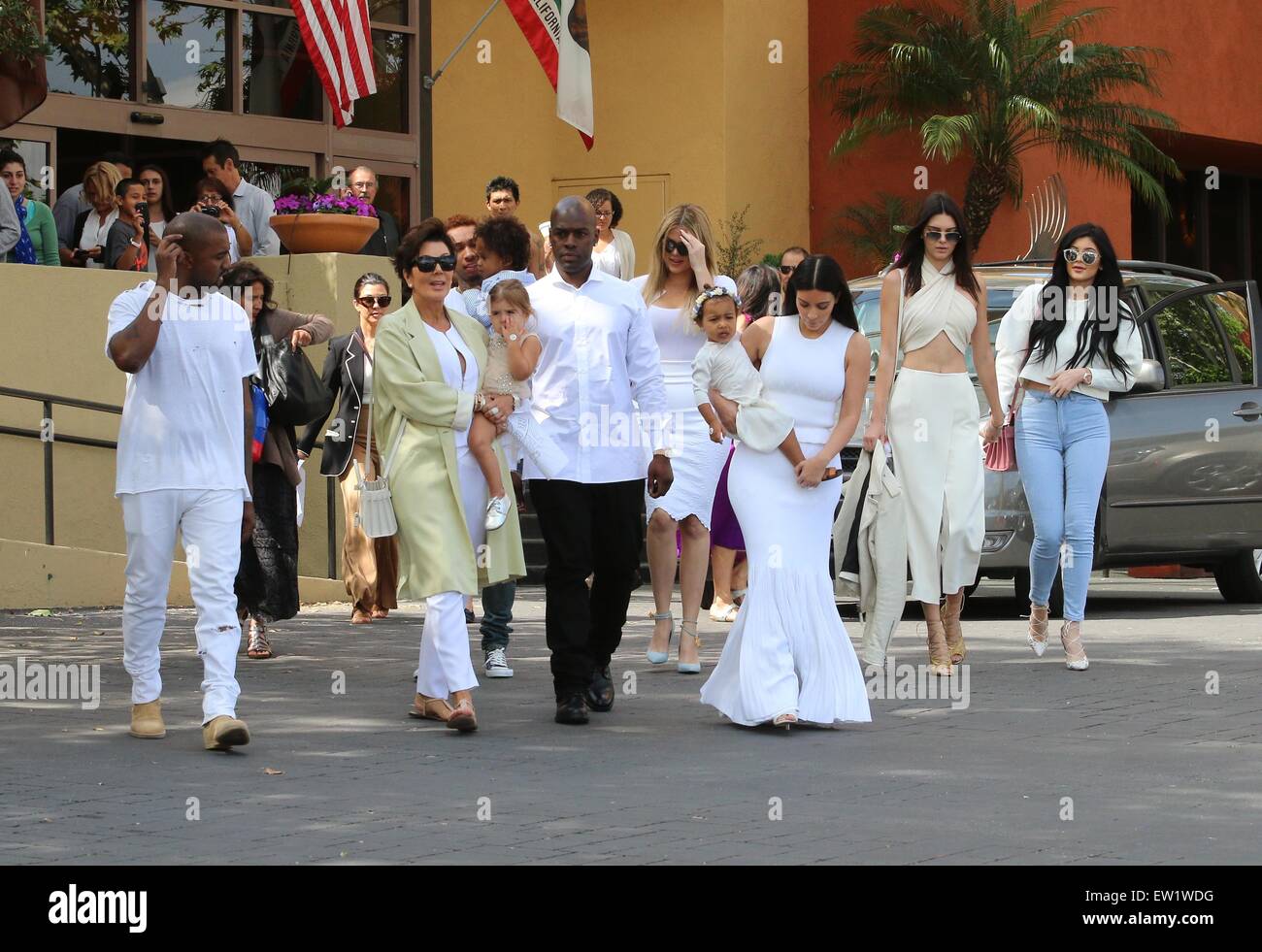 The extended Kardashian-Jenner family attend church in Woodland Hills ...