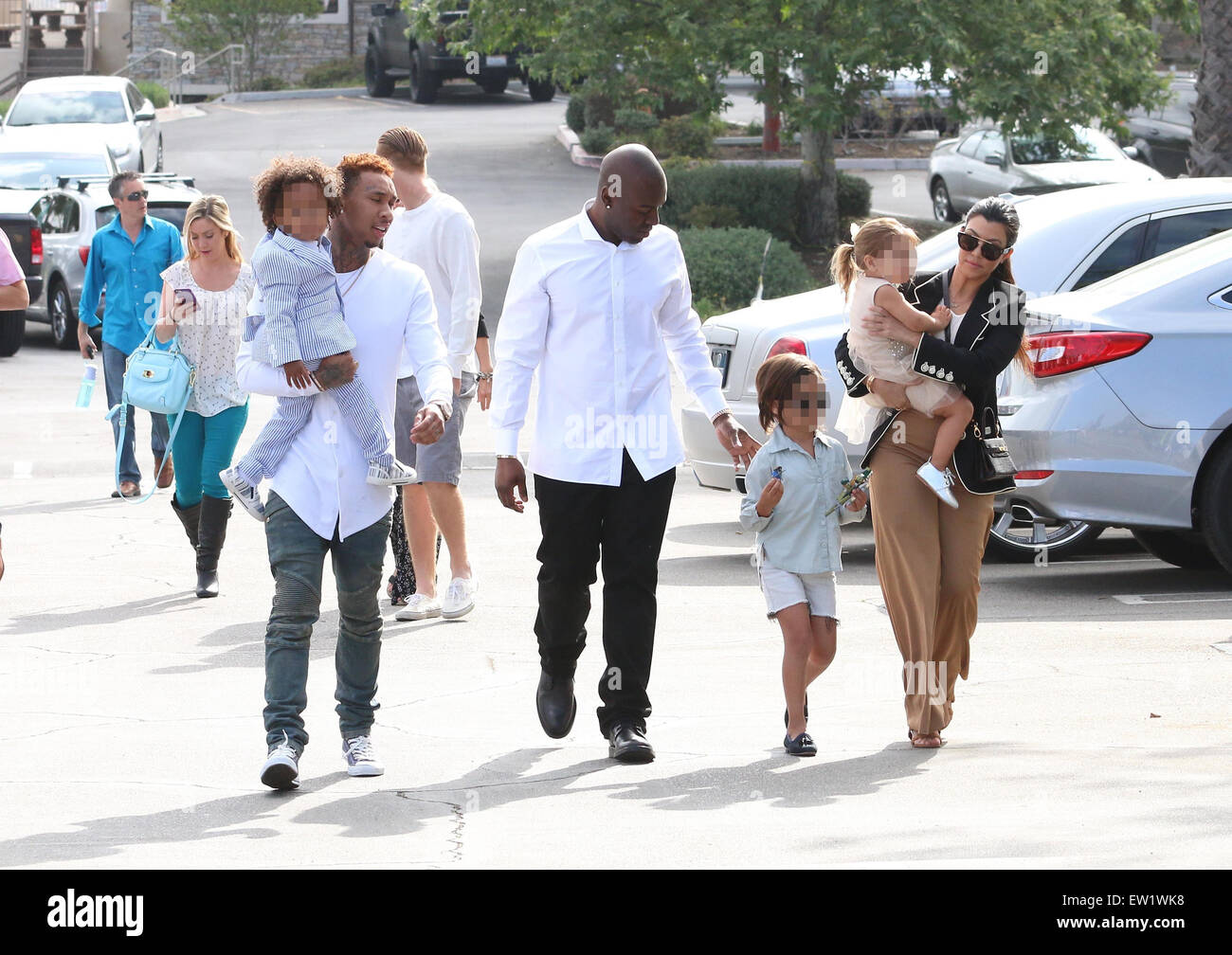 The extended Kardashian-Jenner family attend church in Woodland Hills ...