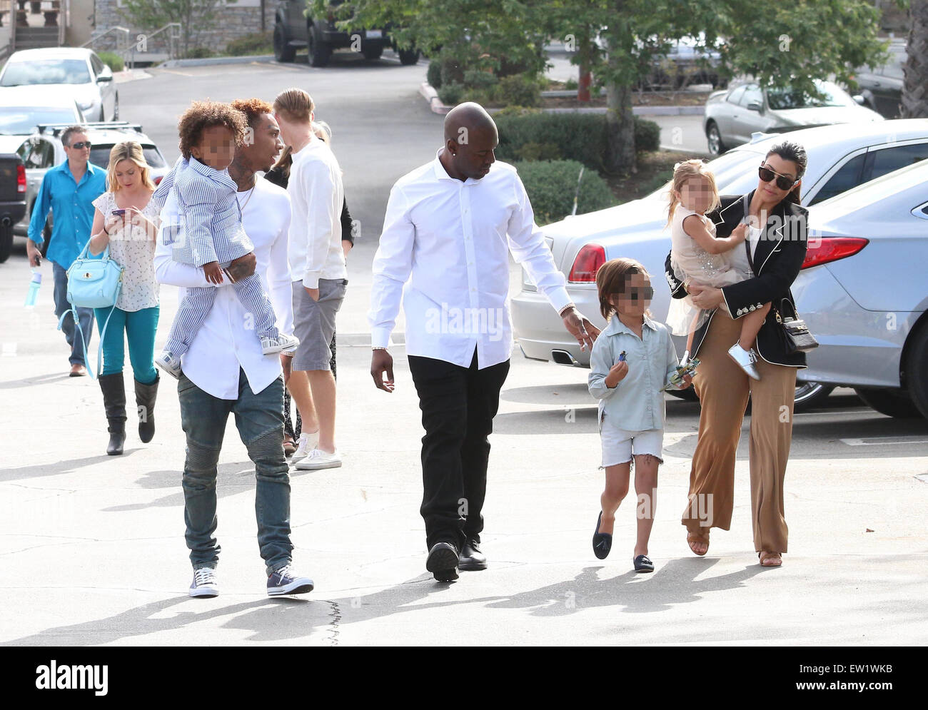 The extended Kardashian-Jenner family attend church in Woodland Hills ...