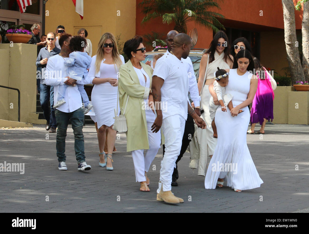 The extended Kardashian-Jenner family attend church in Woodland Hills ...
