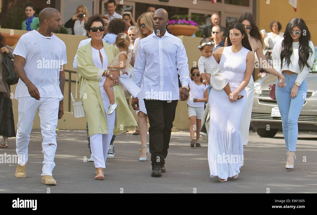 The extended Kardashian-Jenner family attend church in Woodland Hills ...