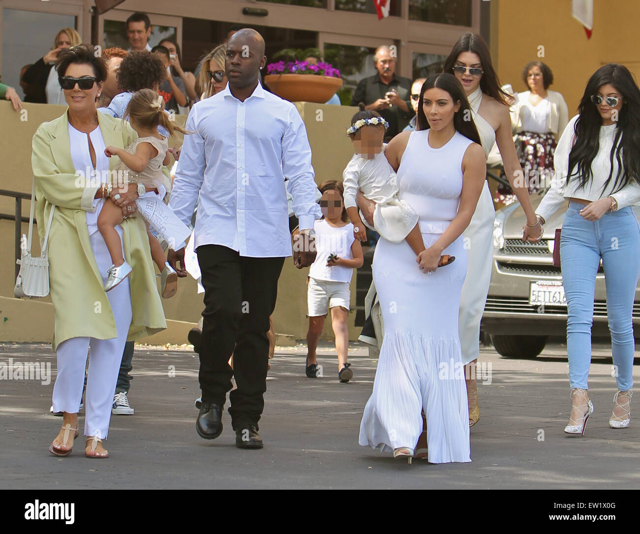 The extended Kardashian-Jenner family attend church in Woodland Hills ...