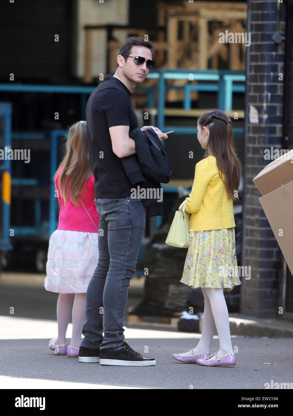 Frank Lampard and his two girls arrive at ITV Studios to meet Christine ...