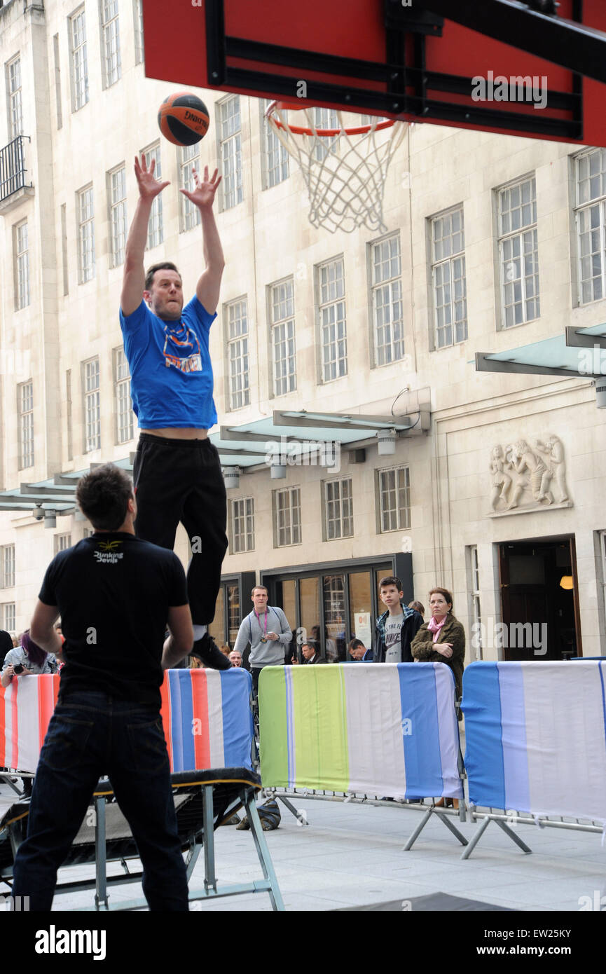 Matt Baker rehearses Basketball moves for One Show Featuring: Matt ...