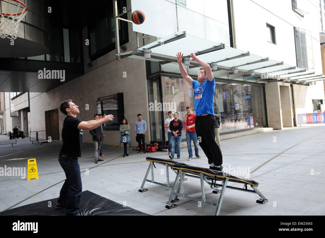 Matt Baker rehearses Basketball moves for One Show Featuring: Matt ...