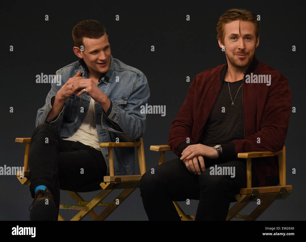 Ryan Gosling and Matt Smith attend a question and answer session at the ...