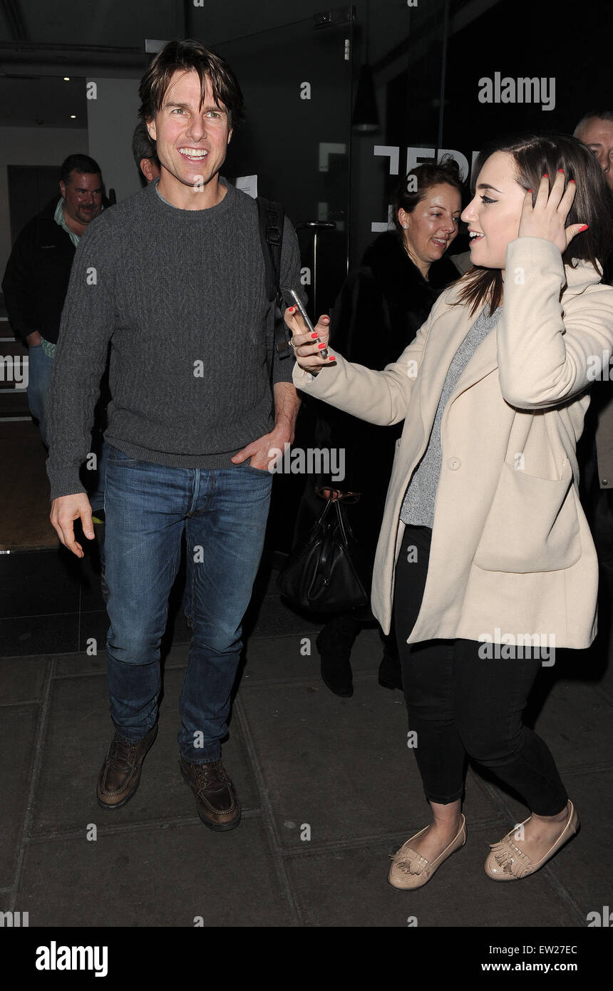 Tom Cruise out leaving a post production office in Soho. Tom took ...