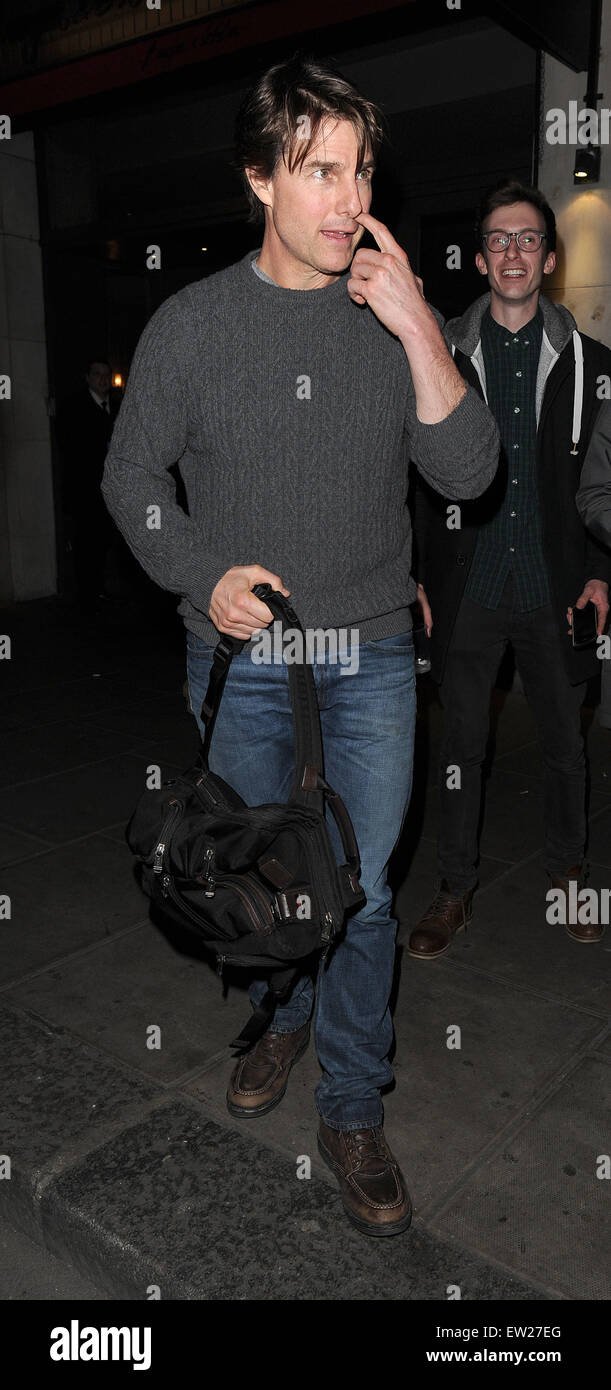 Tom Cruise out leaving a post production office in Soho. Tom took ...