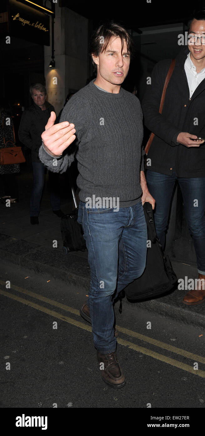 Tom Cruise out leaving a post production office in Soho. Tom took ...