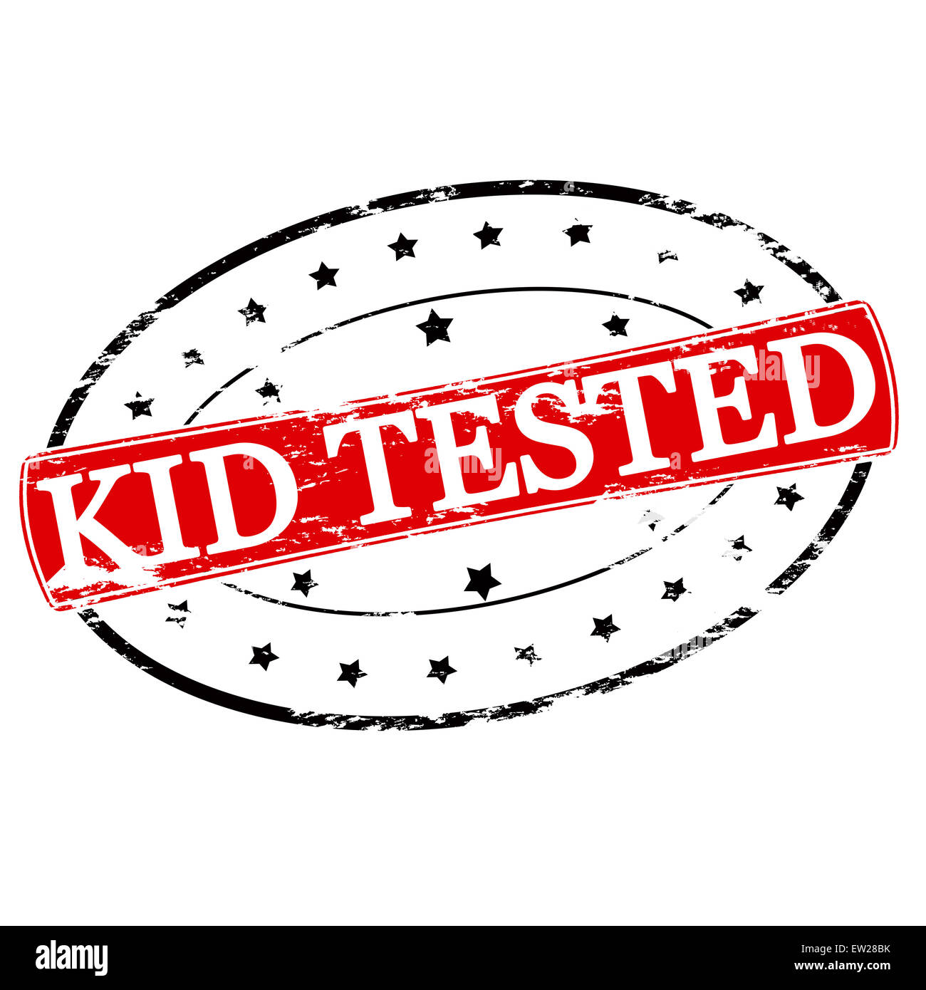 Rubber stamp with text kid tested inside, illustration Stock Photo - Alamy