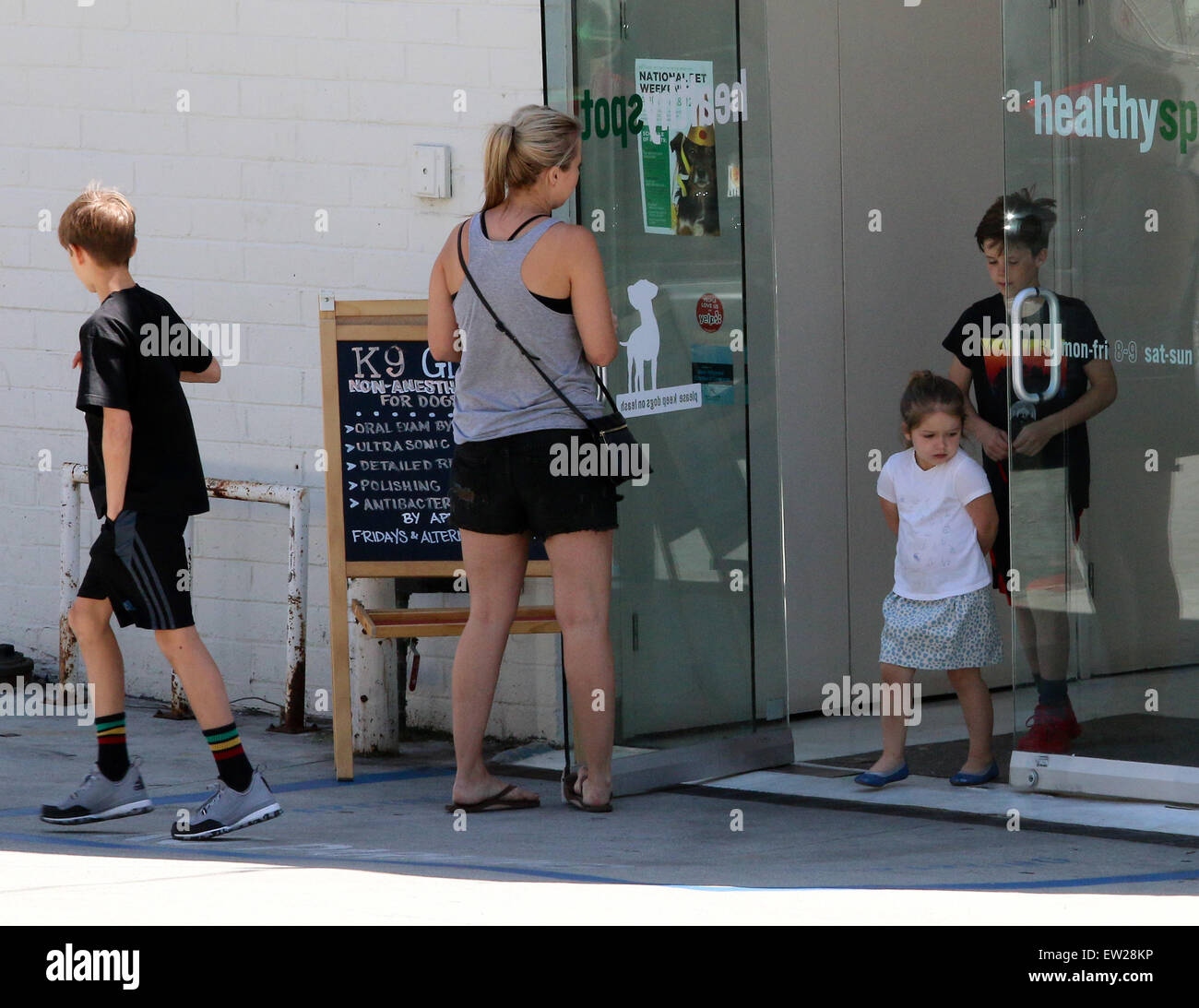 Romeo, Cruz and Harper Beckham visit a Health Spot pet store in Beverly ...