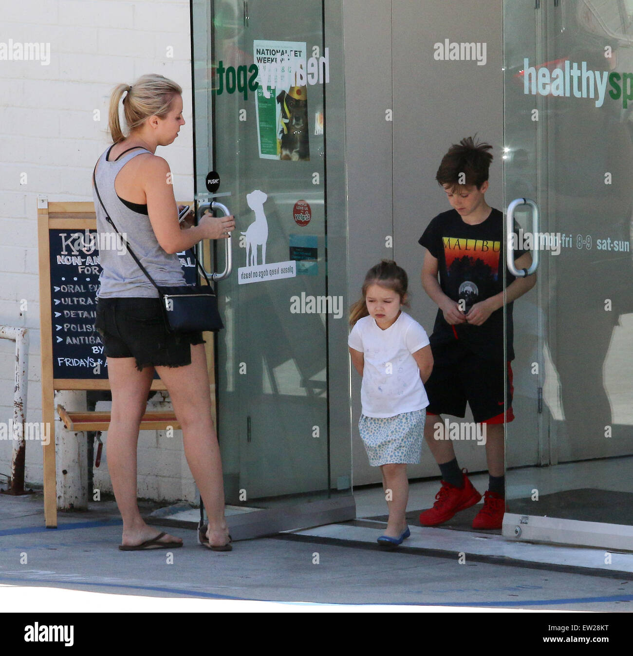 Romeo, Cruz and Harper Beckham visit a Health Spot pet store in Beverly ...