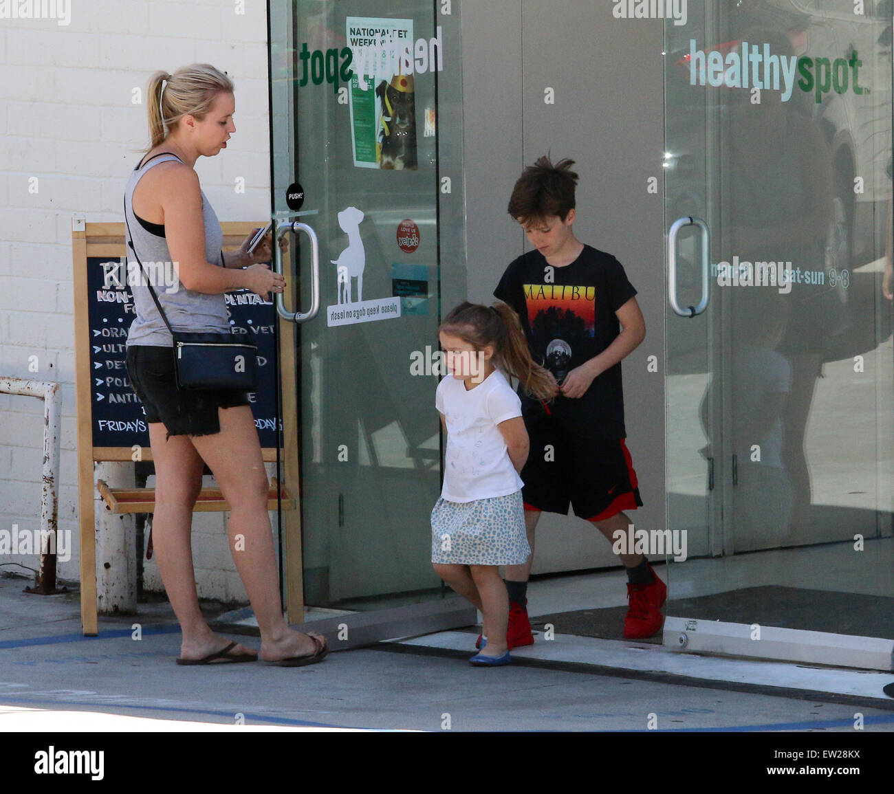 Romeo, Cruz and Harper Beckham visit a Health Spot pet store in Beverly ...