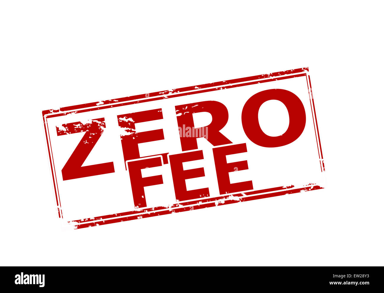 Rubber stamp with text zero fee inside, illustration Stock Photo - Alamy