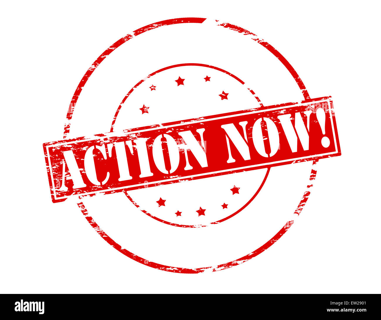 Rubber stamp with text action now inside, illustration Stock Photo - Alamy