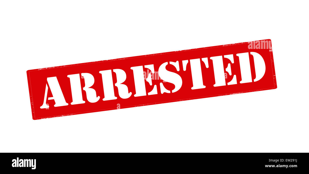 Rubber stamp with word arrested inside, illustration Stock Photo - Alamy