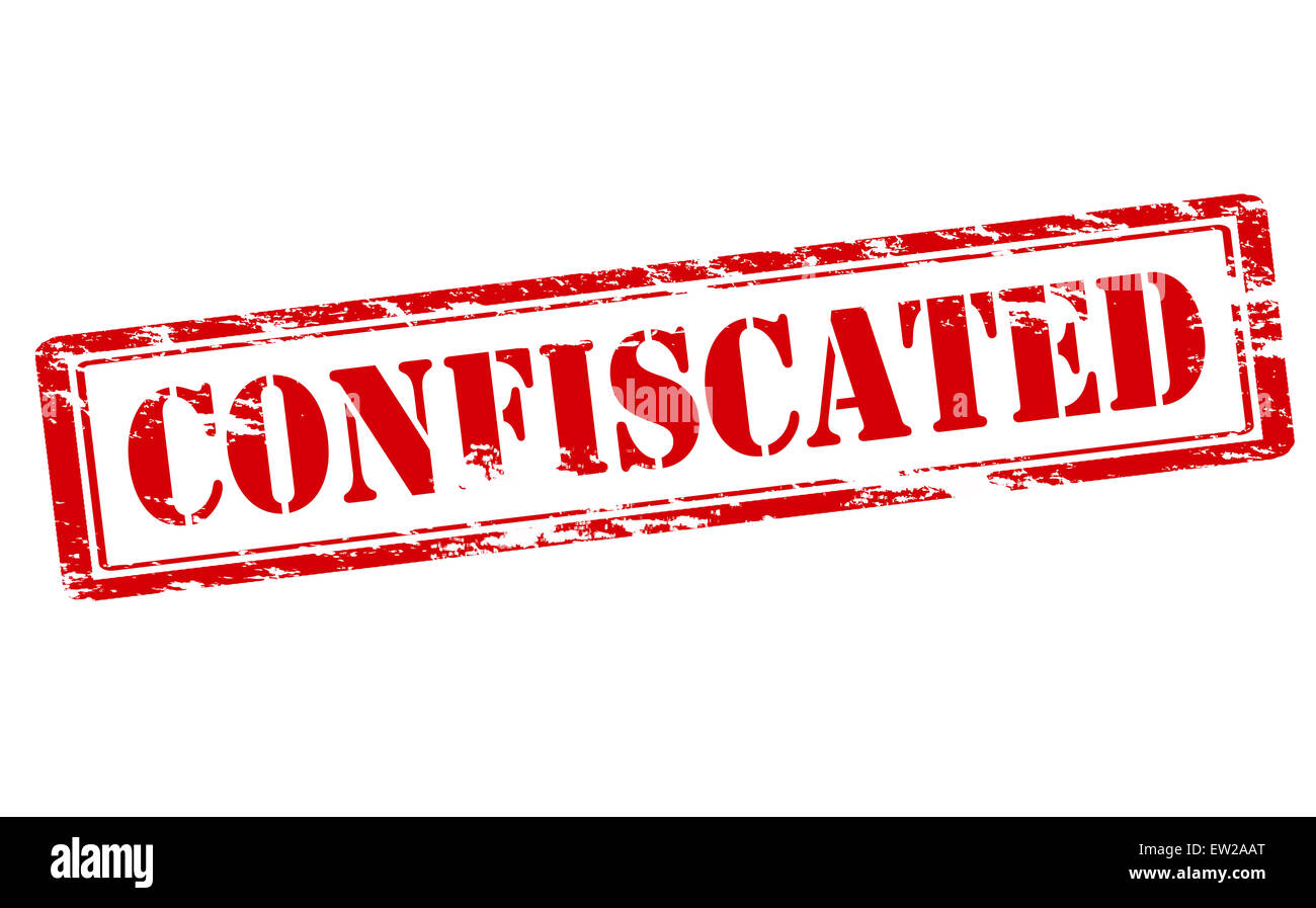 Rubber stamp with word confiscated inside, illustration Stock Photo - Alamy