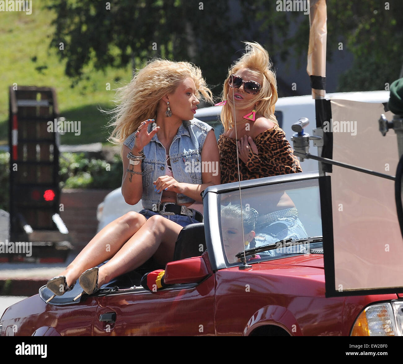 Britney Spears and Iggy Azalea shoot a scene for their highly ...