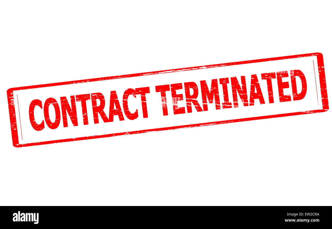 Rubber stamp with text contract terminated inside, illustration Stock ...